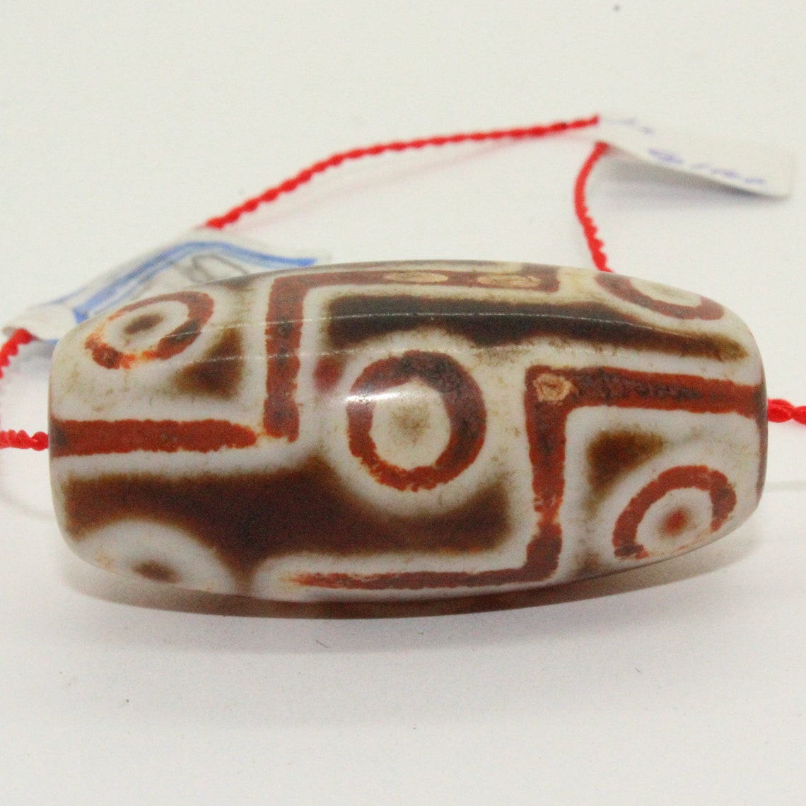 Chinese Handmade Agate Stone Pattern Oval Long Dzi Bead Pendant Ws230e ...