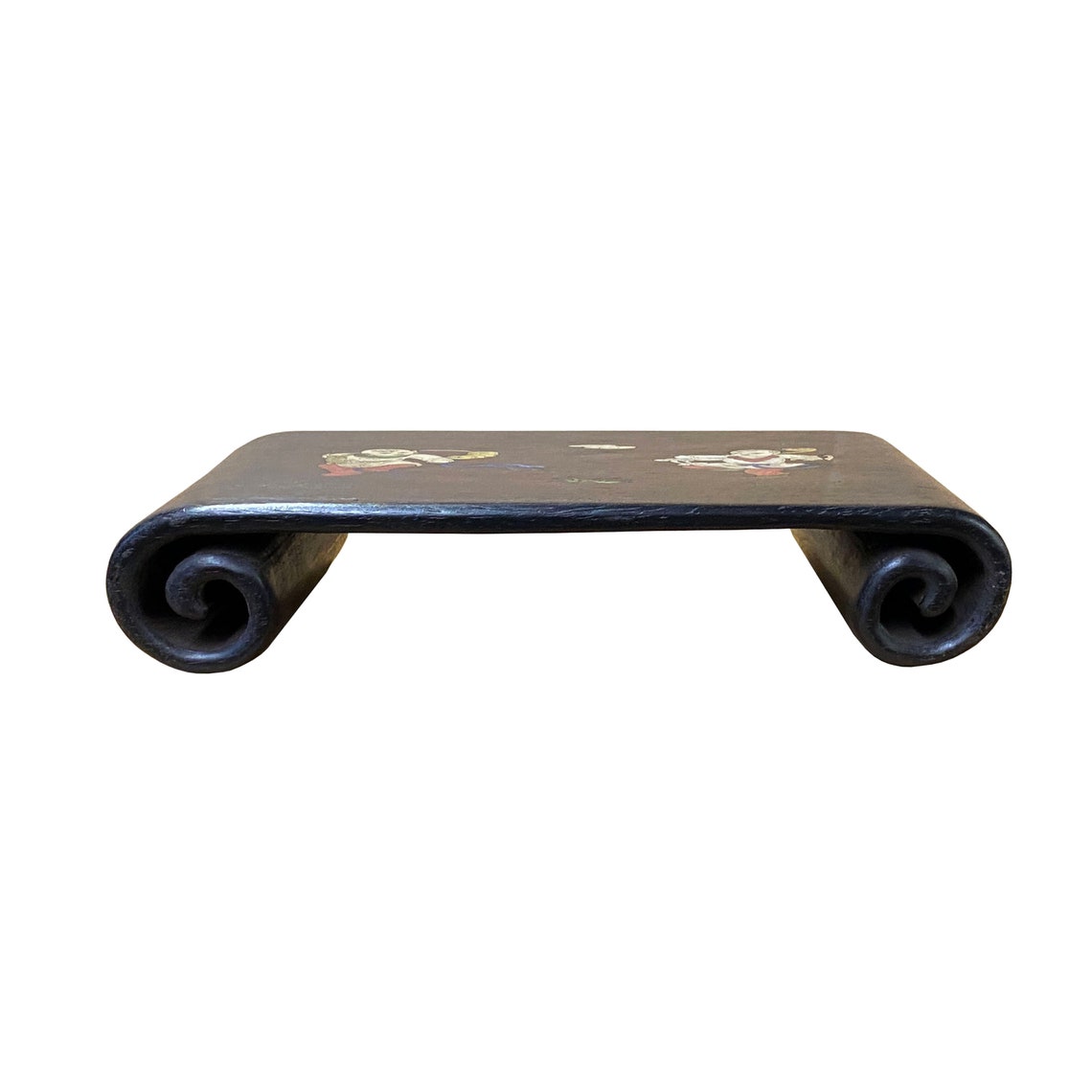 Chinese Brown Wood Scroll Rectangular Table Top Stand Display Easel ...