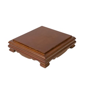 7.5 Oriental Brown Wood Rectangular Table Top Stand - Etsy
