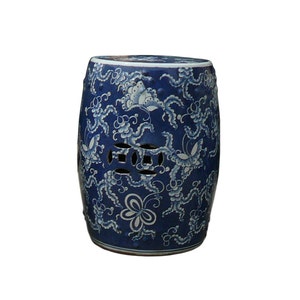 Chinese Blue & White Porcelain Round Butterflies Stool Cs984-2e - Etsy