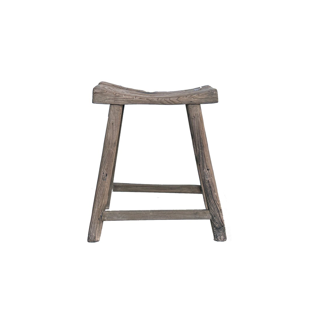Rustic Raw Wood Rough Grain Village Retro Slim Narrow Bench Stool ...