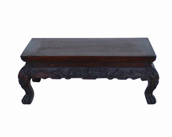 Dark Brown Wood Scroll Rectangular Table Top Stand Display Easel ...