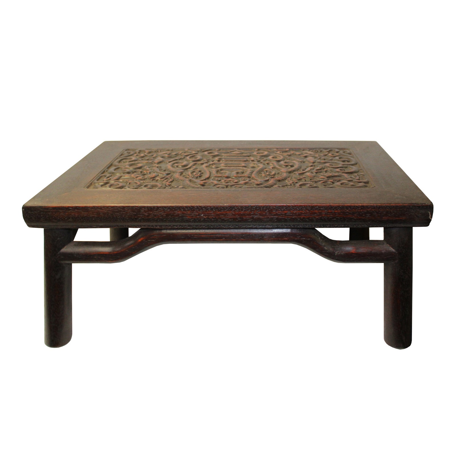 Brown Oriental Round Legs Dragon Rectangular Display Table - Etsy