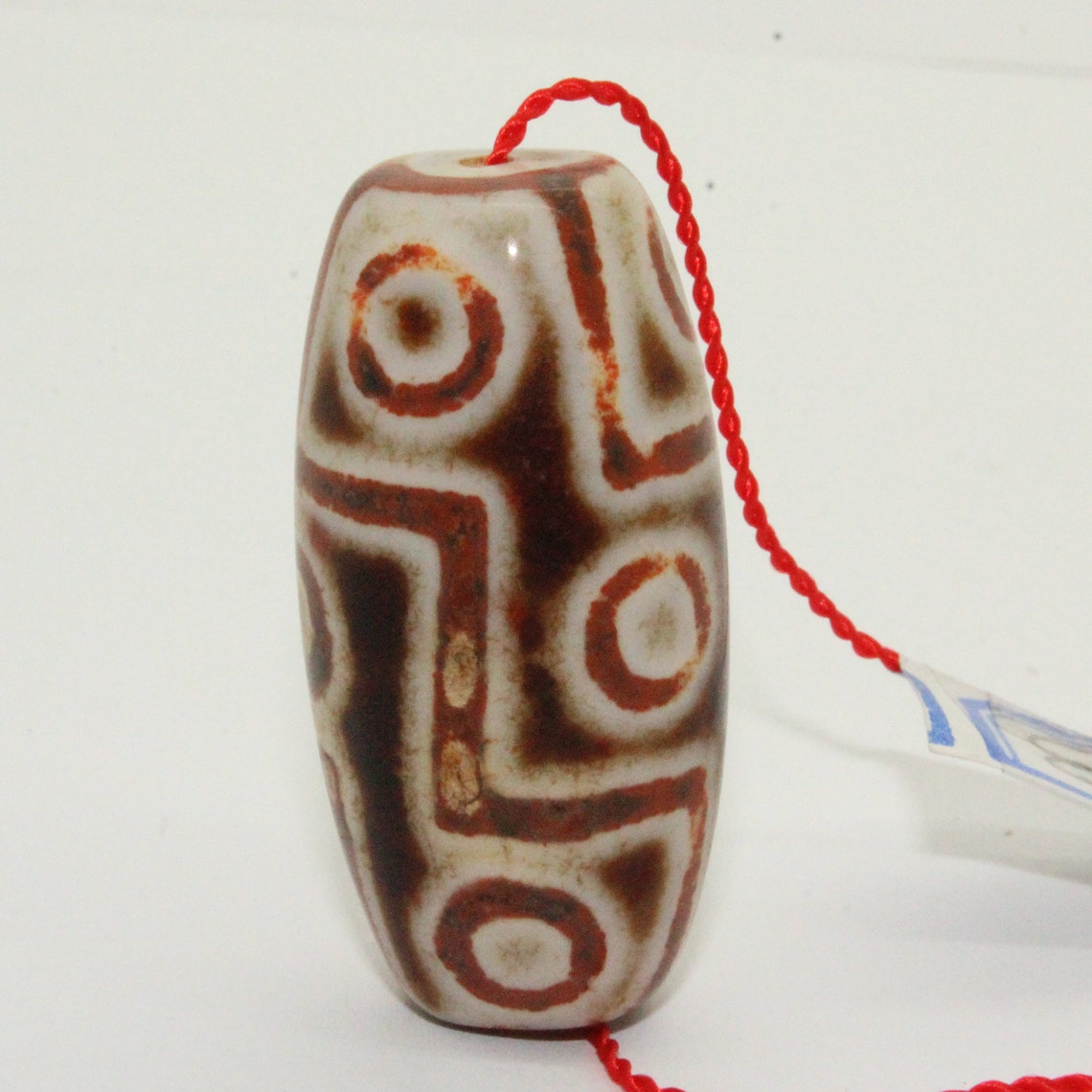 Chinese Handmade Agate Stone Pattern Oval Long Dzi Bead Pendant Ws230e ...