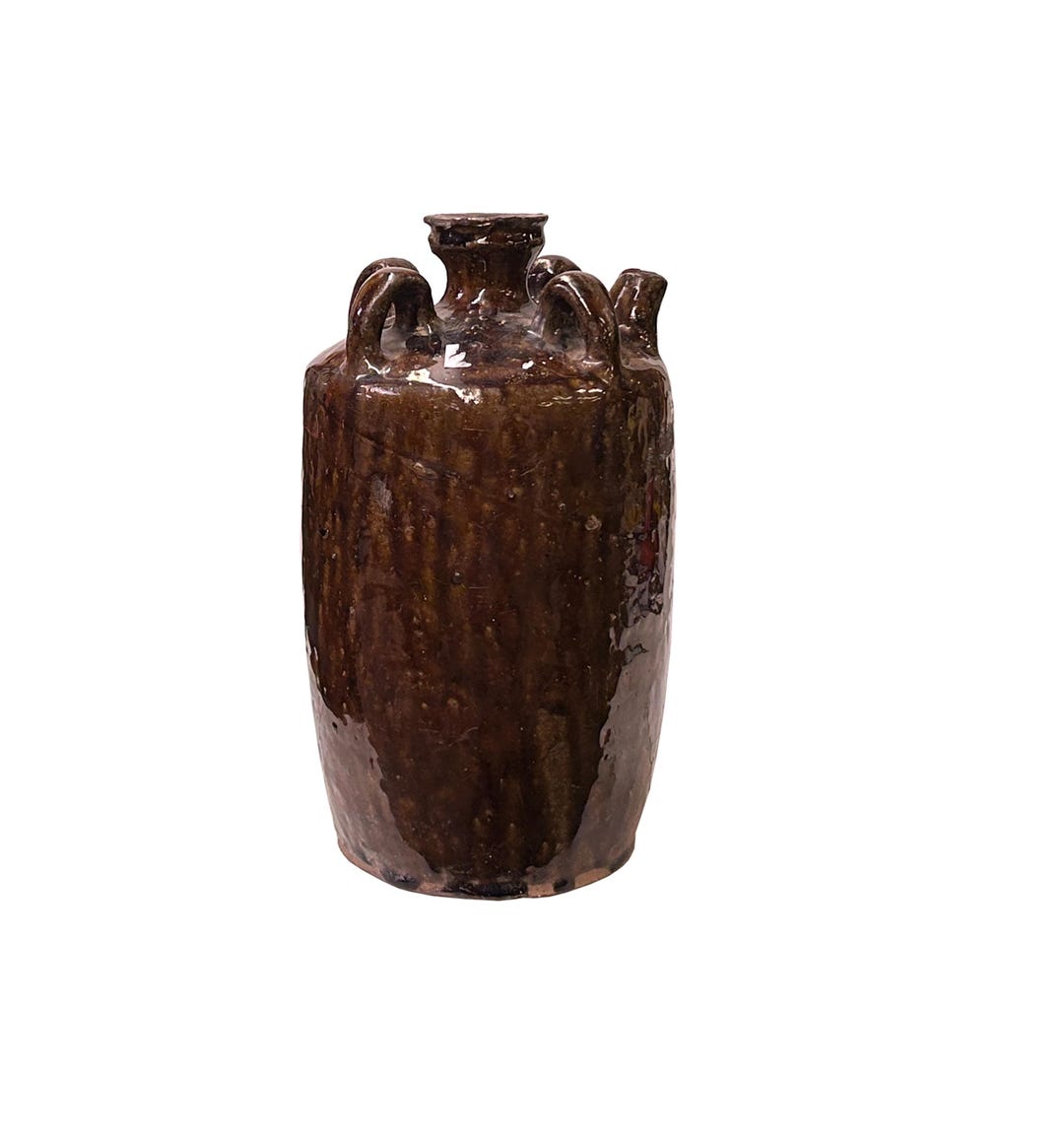 Vintage Earthy Dark Brown Village Rural Pottery Ceramic Pot Vase JK238E ...