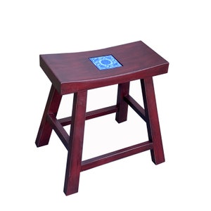 Handmade Blue White Porcelain Art Top Brick Red Single Seat Stool ...