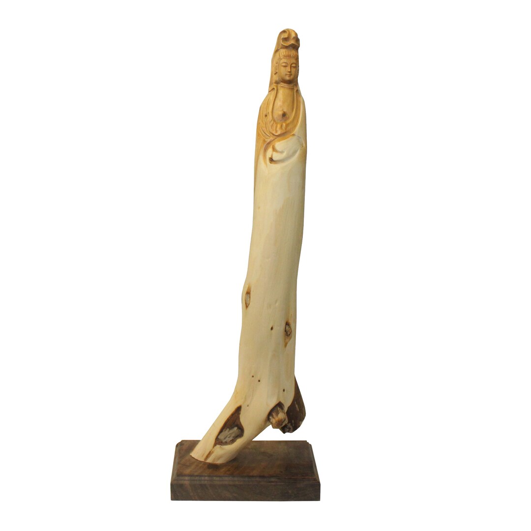 Chinese Cypress Wood Carved Bodhisattva Kwan Yin Tara Statue Ws985e - Etsy