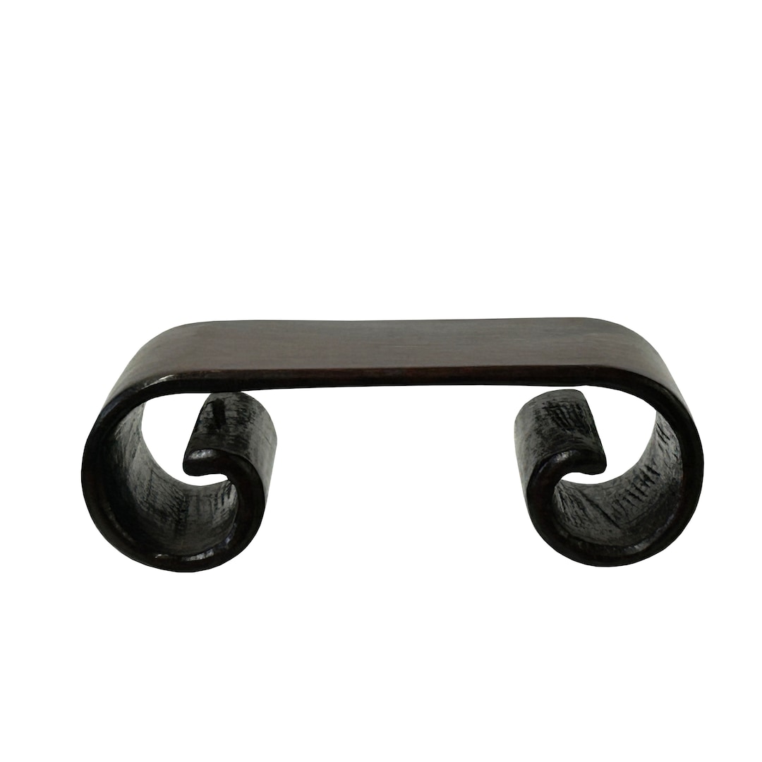 3" Brown Wood Scroll Legs Rectangular Display Stand Riser Easel ...