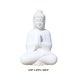 Asian Hand Craved Indoor Outdoor White Stone Lotus Sitting Meditate ...