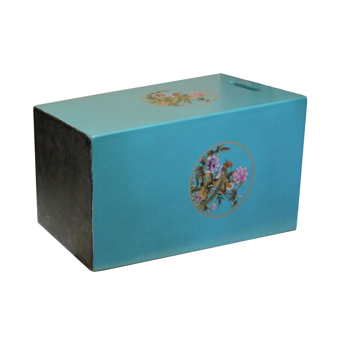 Light Blue Turquoise Square Flower Bird Graphic Bucket Cs5105e | Etsy