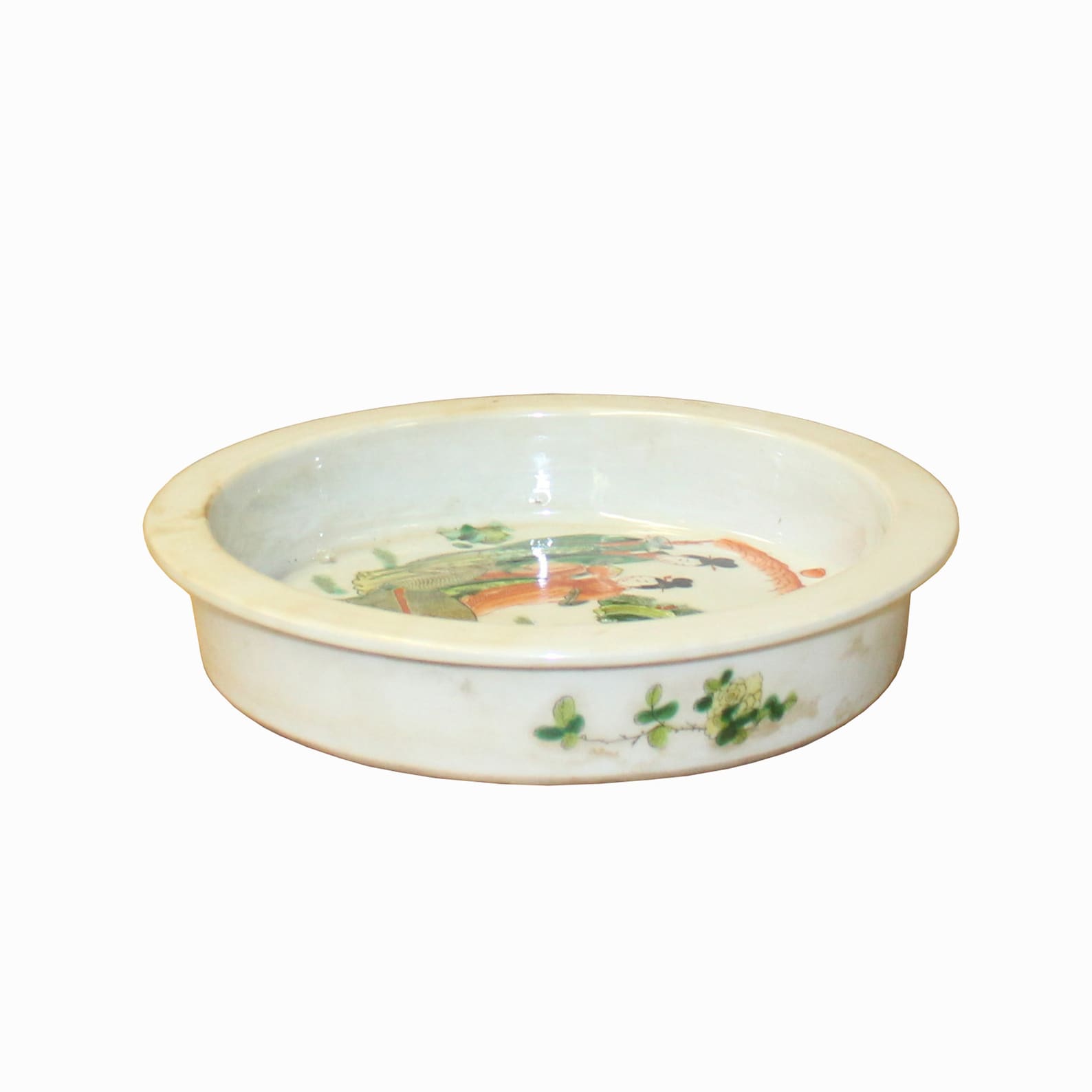 Chinese Distressed off White Porcelain People Scenery Plate Ws1083e - Etsy