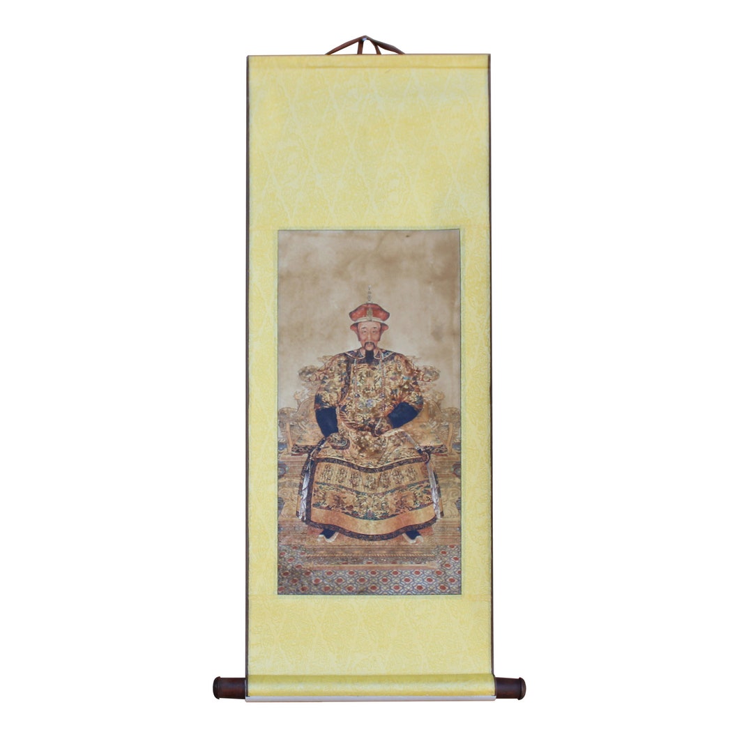 Chinese Qing Emperor Portrait Scroll Painting Wall Art Ws770e - Etsy