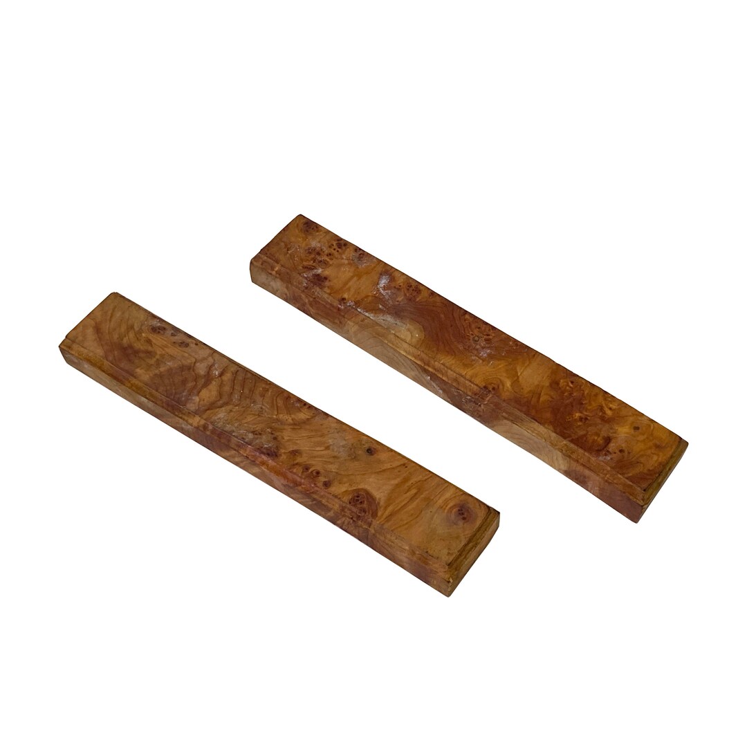 Chinese Pair Natural Wood Grain Patina Rectangular Paperweights Ws2771e ...