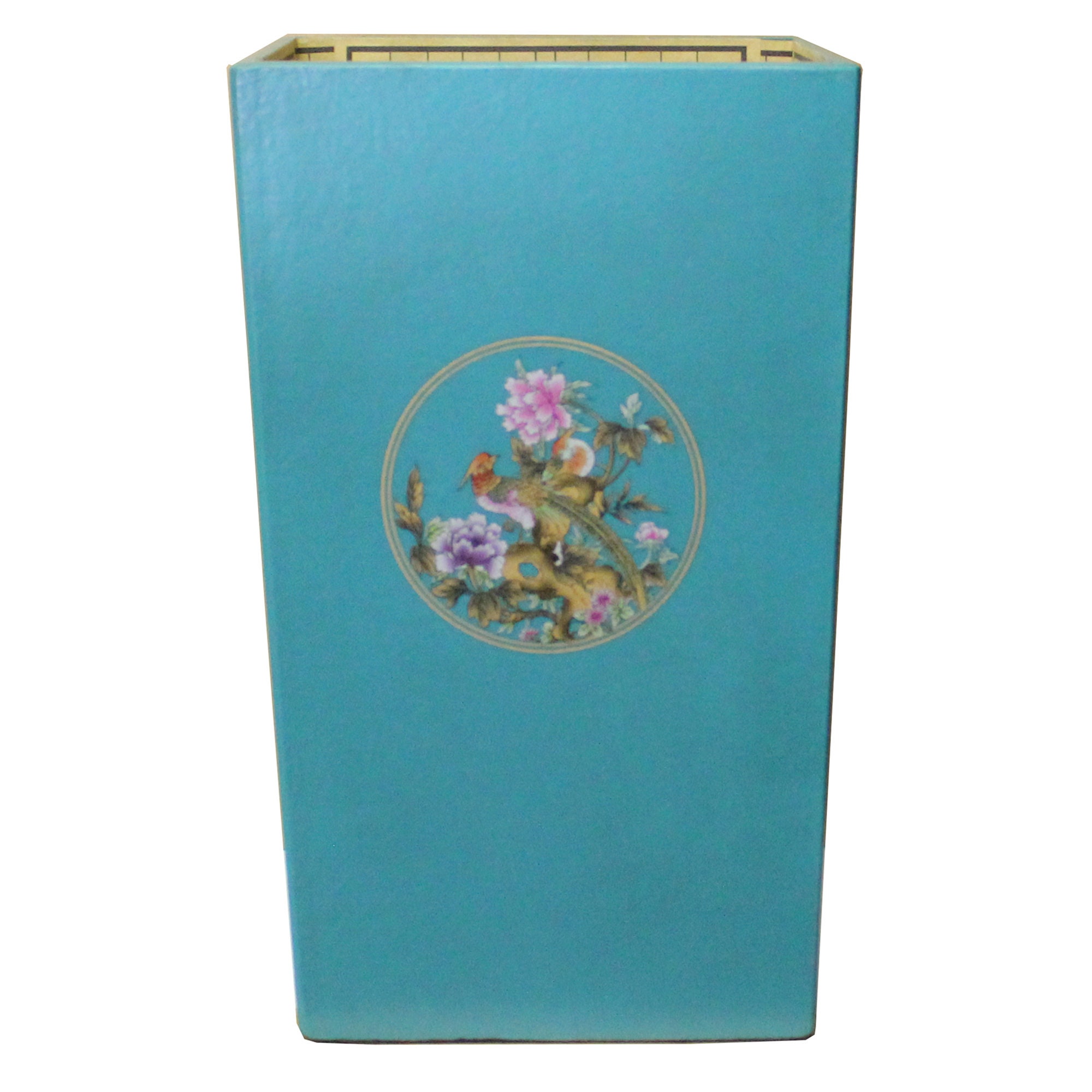 Light Blue Turquoise Square Flower Bird Graphic Bucket cs5105E | Etsy