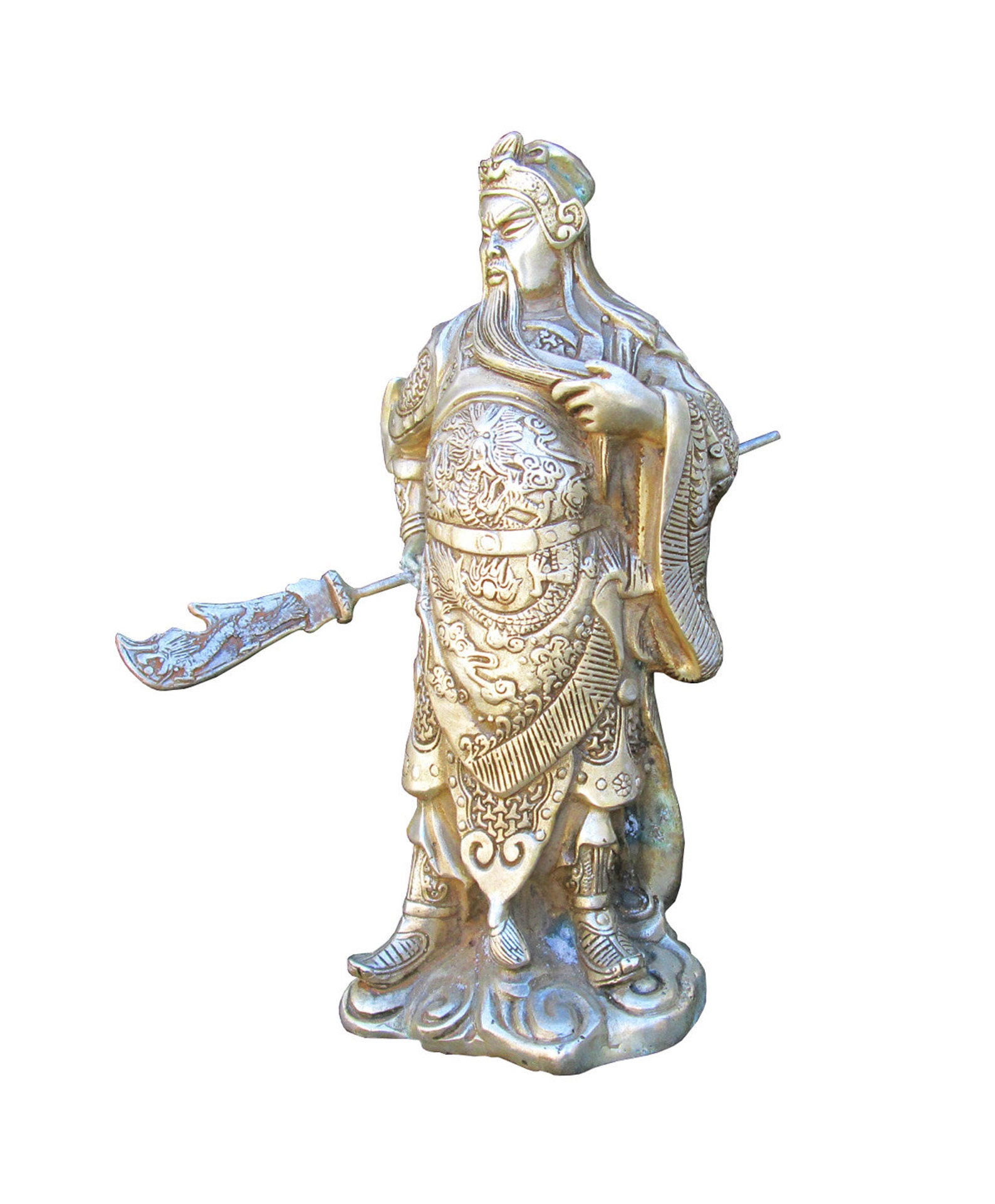 Chinese Silver Color General Guan Kwan Kong Metal Statue | Etsy