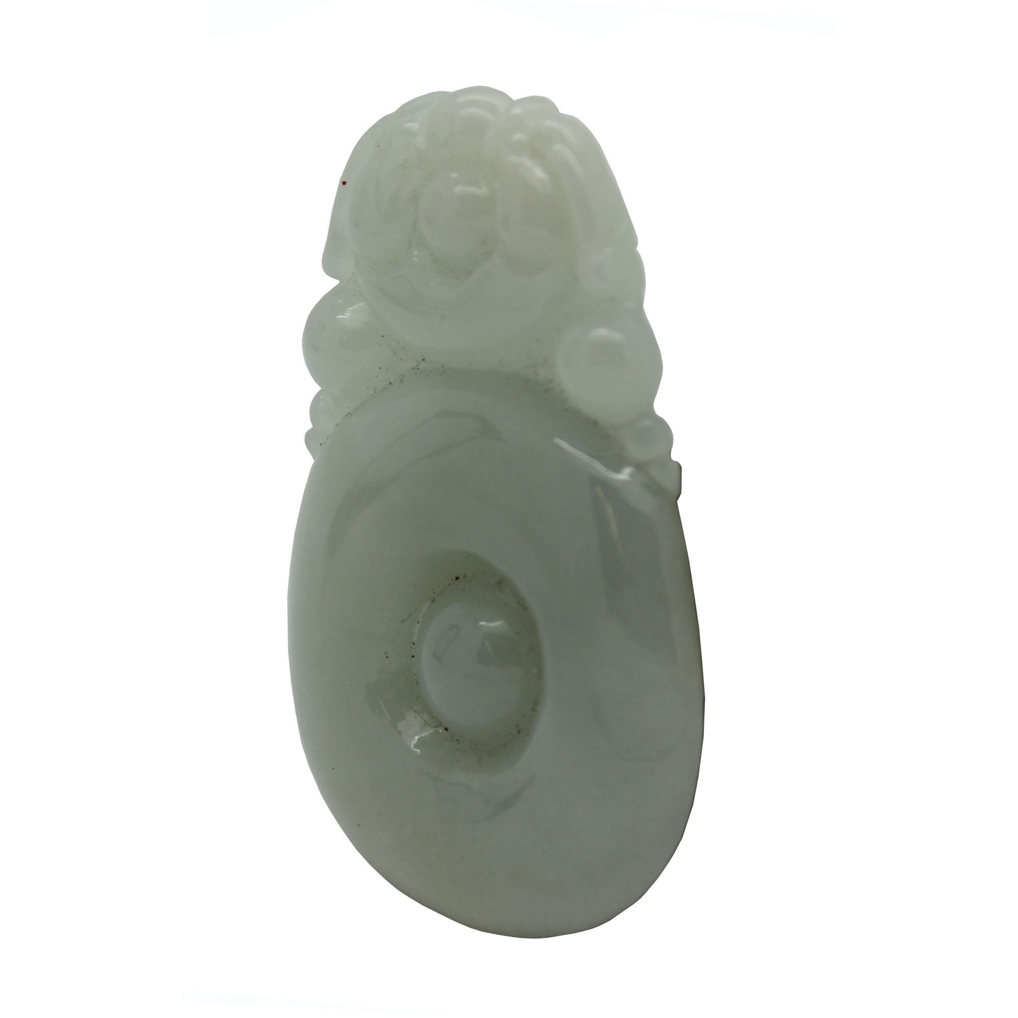 Carved Natural Green Jade Circle Ornament Pendant Fs404ne - Etsy