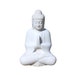 Asian Hand Craved Indoor Outdoor White Stone Lotus Sitting Meditate ...