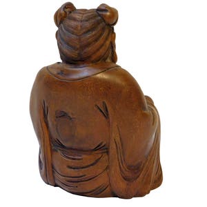 Vintage Quality Carved Solid Wood Chinese Eight Immortals Lan Caihe ...