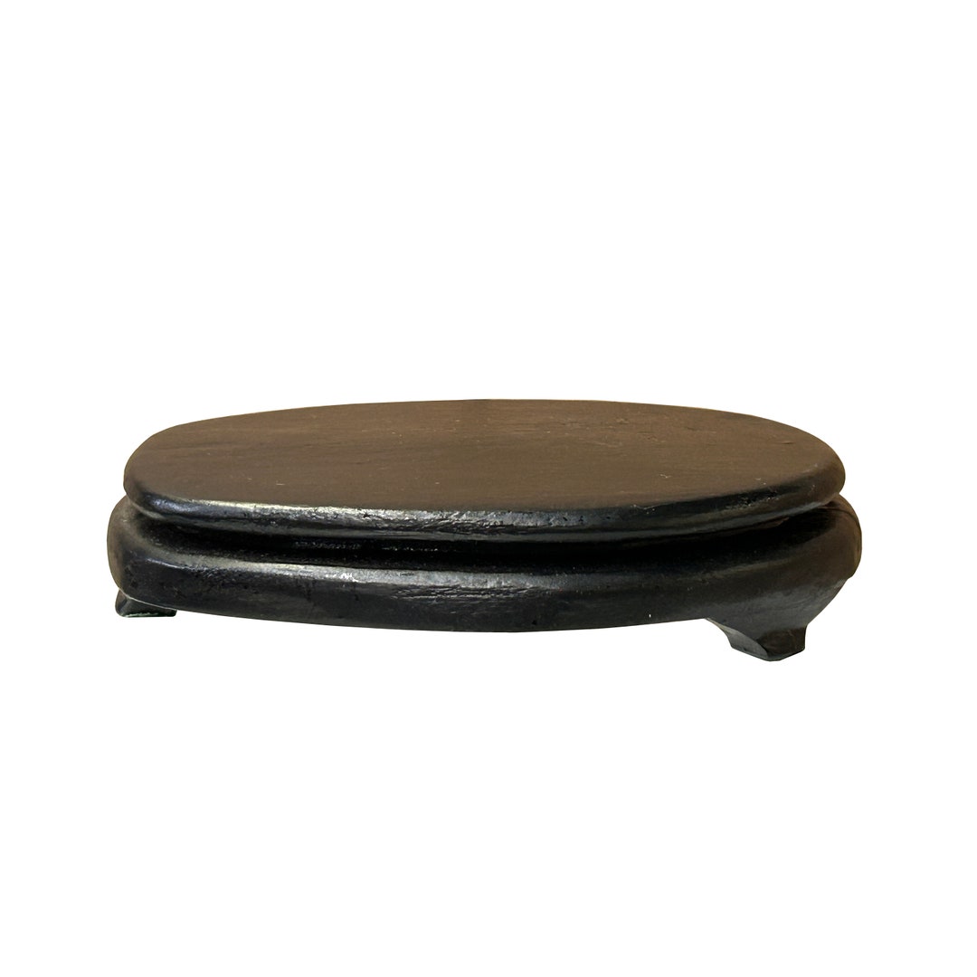 4.25" Black Wood Uneven Oval Shape Display Stand Riser Easel Ws4104e - Etsy