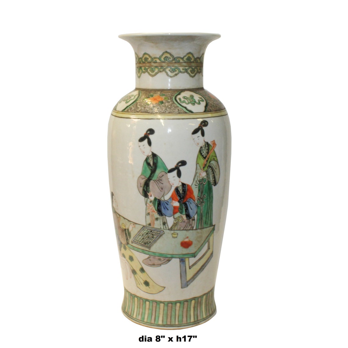 Chinese Oriental Ceramic White People Scenery Vase Ws807e - Etsy