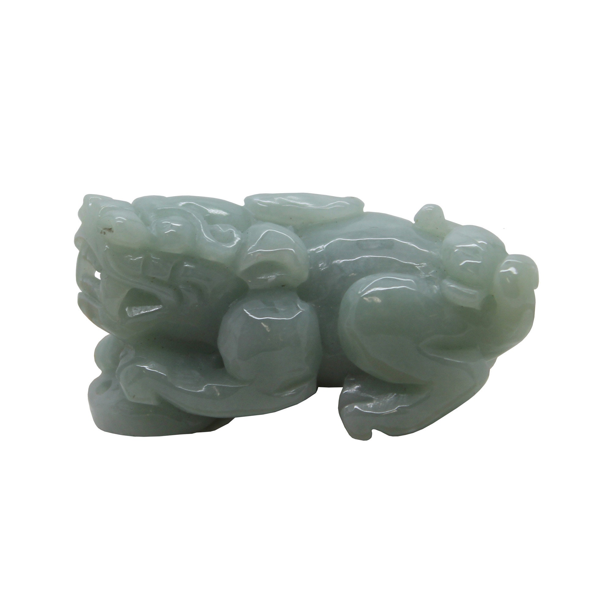 Fengshui Figure Hand Carved Chinese Natural Jade Pixiu Pendant N530e - Etsy