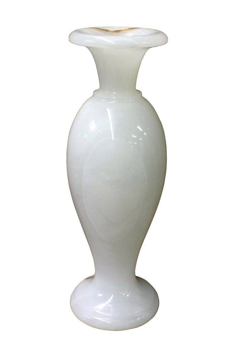 White Stone Carved Round Small Display Vase Cs2632e - Etsy