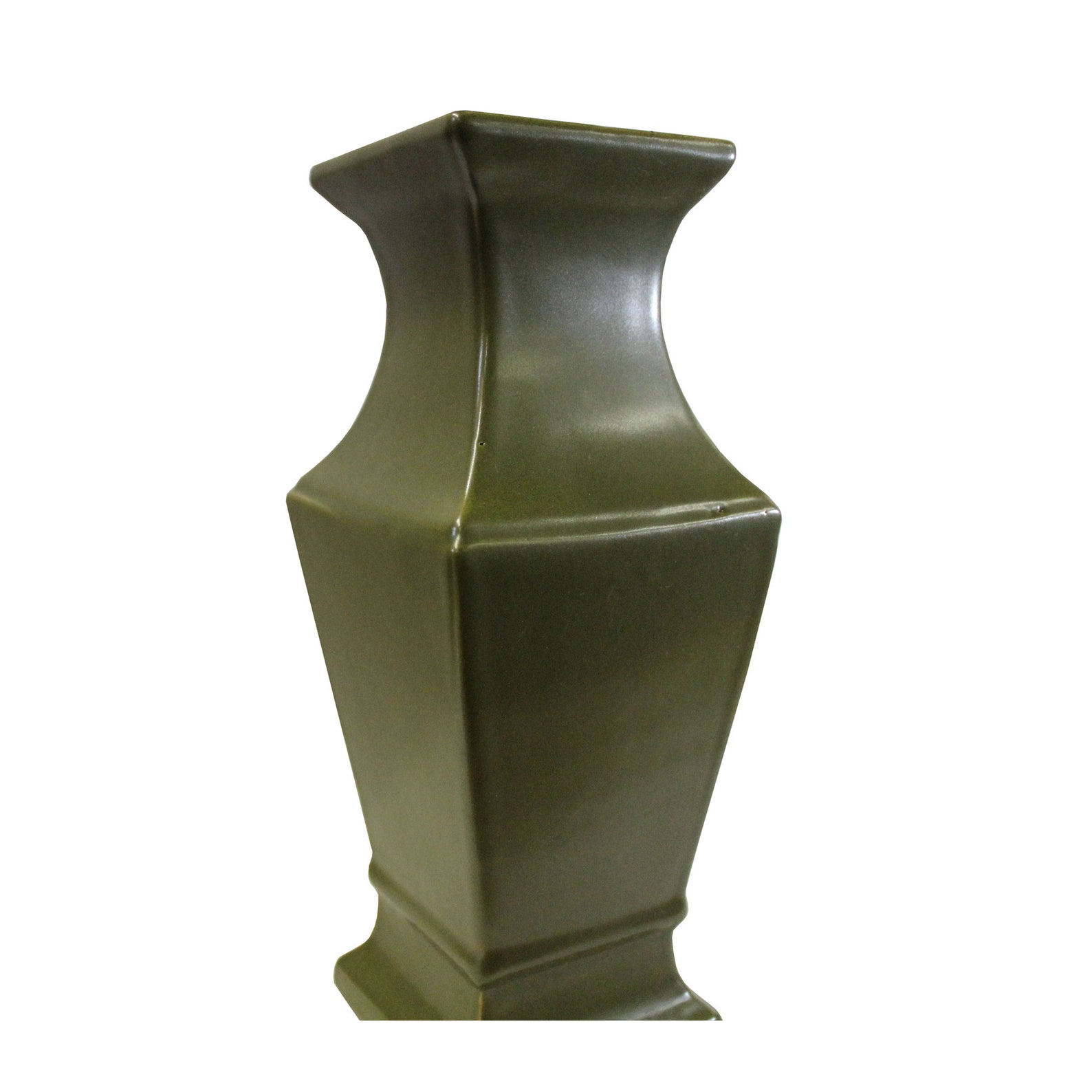 Chinese Handmade Dark Olive Green Ceramic Accent Vase Ws321e - Etsy