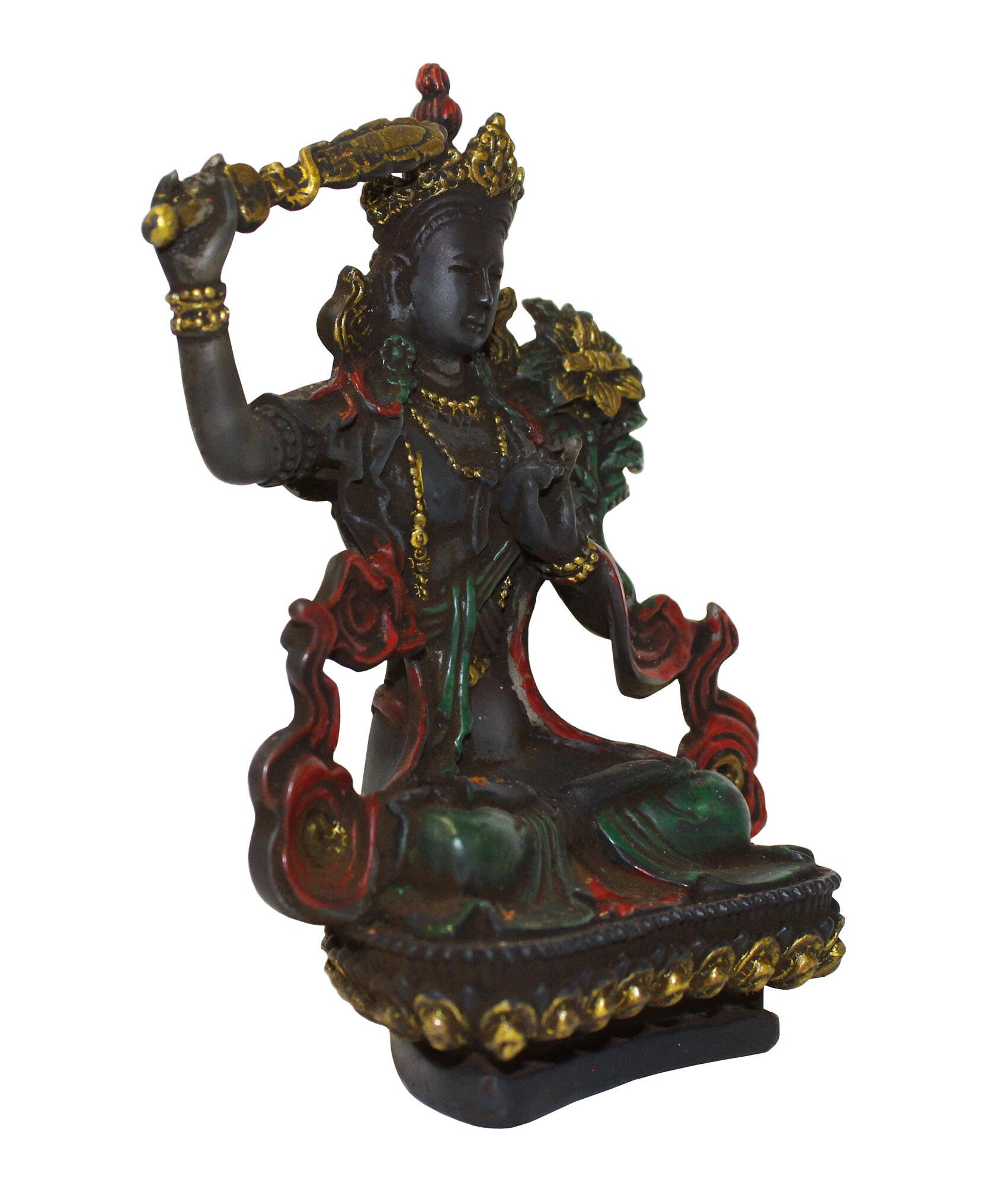 Crystal Glass Color Paint Small Chinese Sitting Tibetan Tara Buddha ...