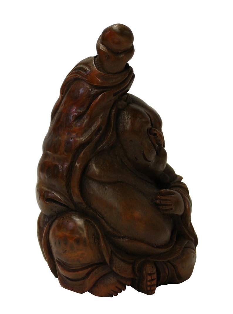 Chinese Bamboo Carved Happy Buddha Figure Display Cs2084e - Etsy