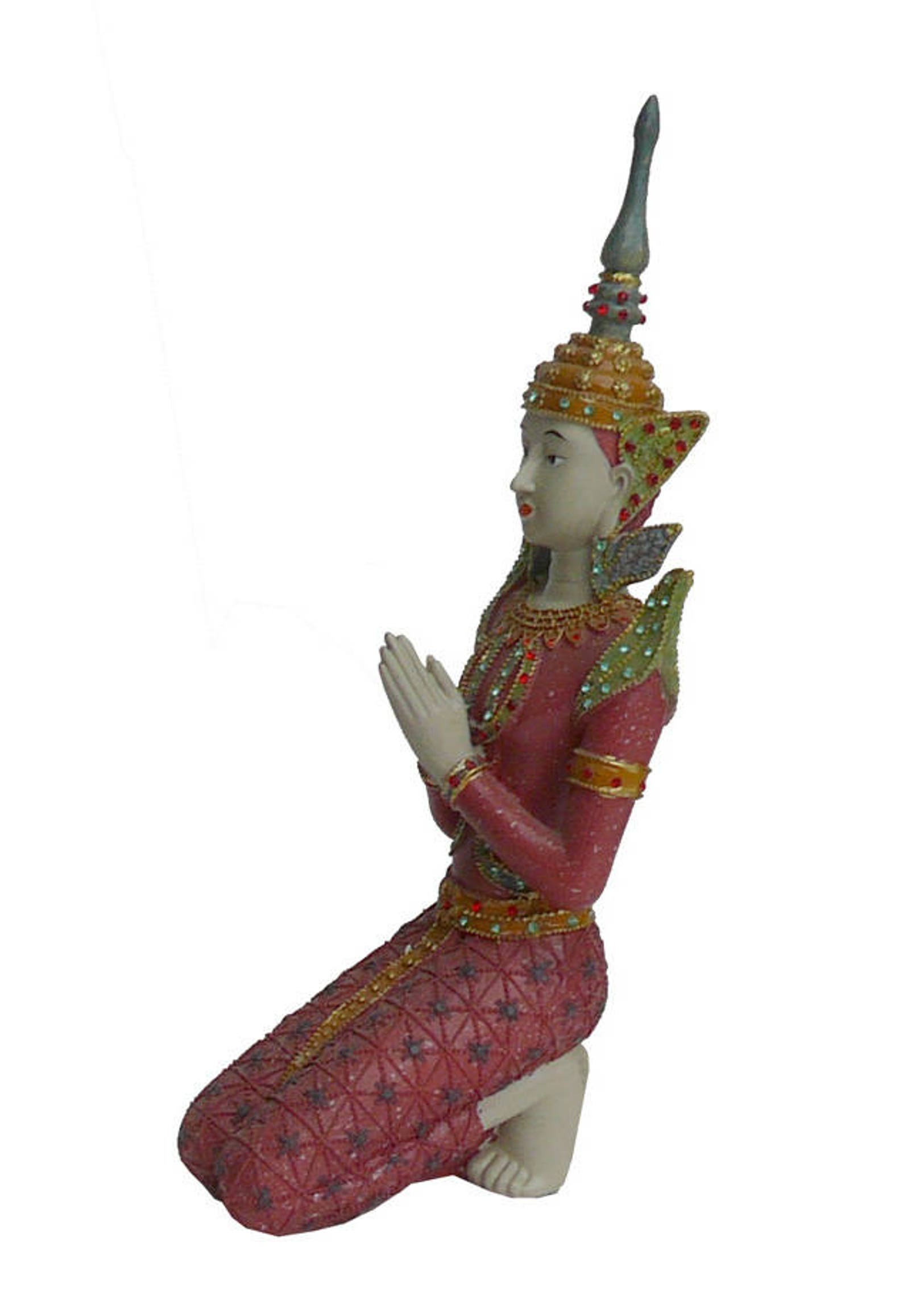 Handmade Thailand Style Lady Kneel Praying Figure Fs715e - Etsy