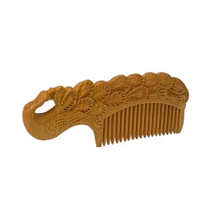 Set of 2 Chinese Brown Handmade Wood Simple Flat Top Combs Ws2526e - Etsy