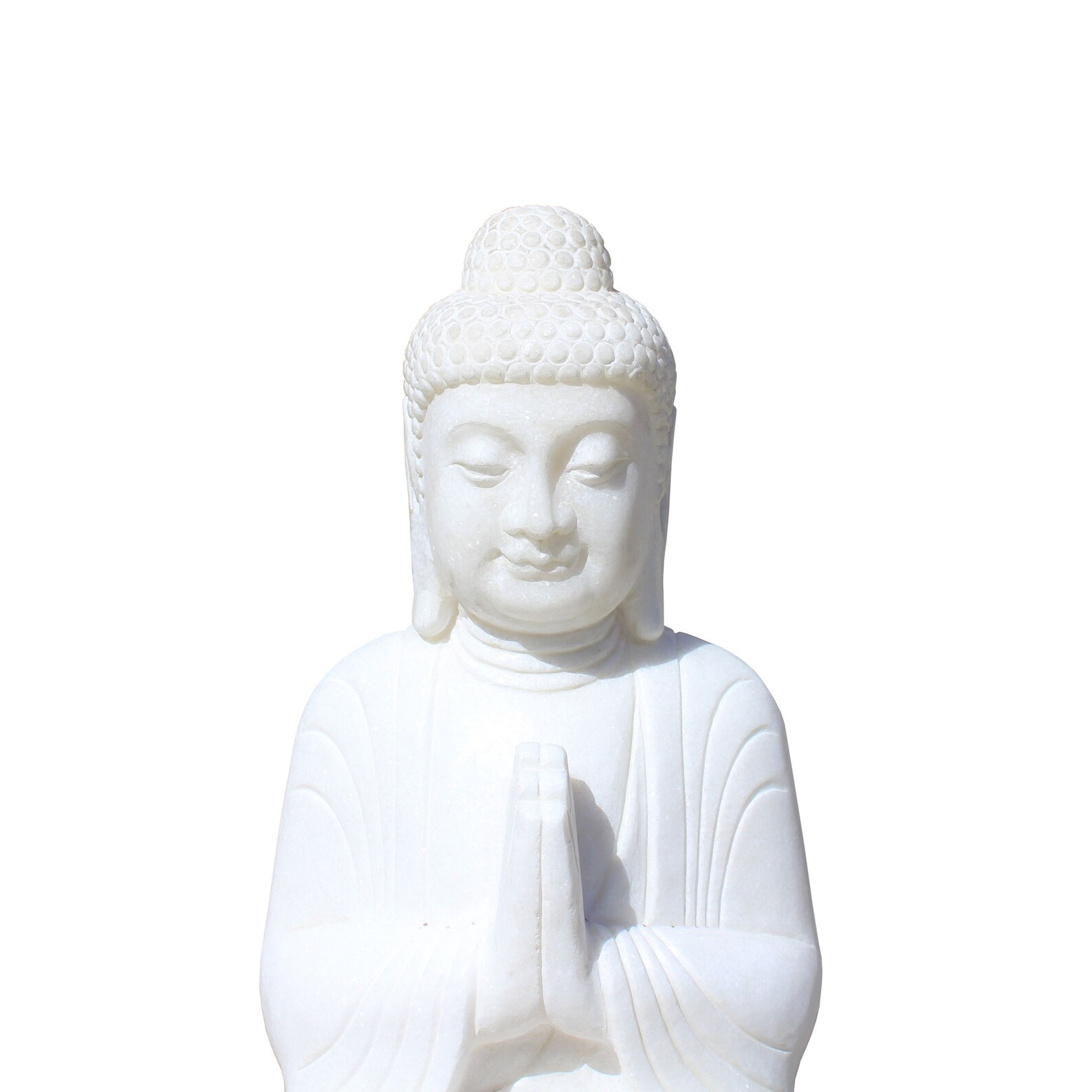 Asian Hand Craved Indoor Outdoor White Stone Lotus Sitting - Etsy