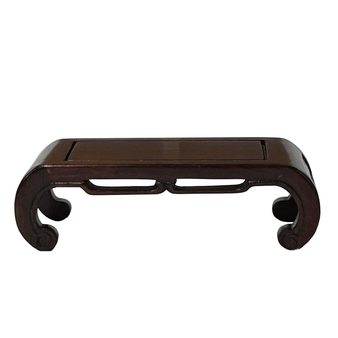 5.5" Reddish Brown Scroll Leg Rectangular Wood Display Stand Easel ...