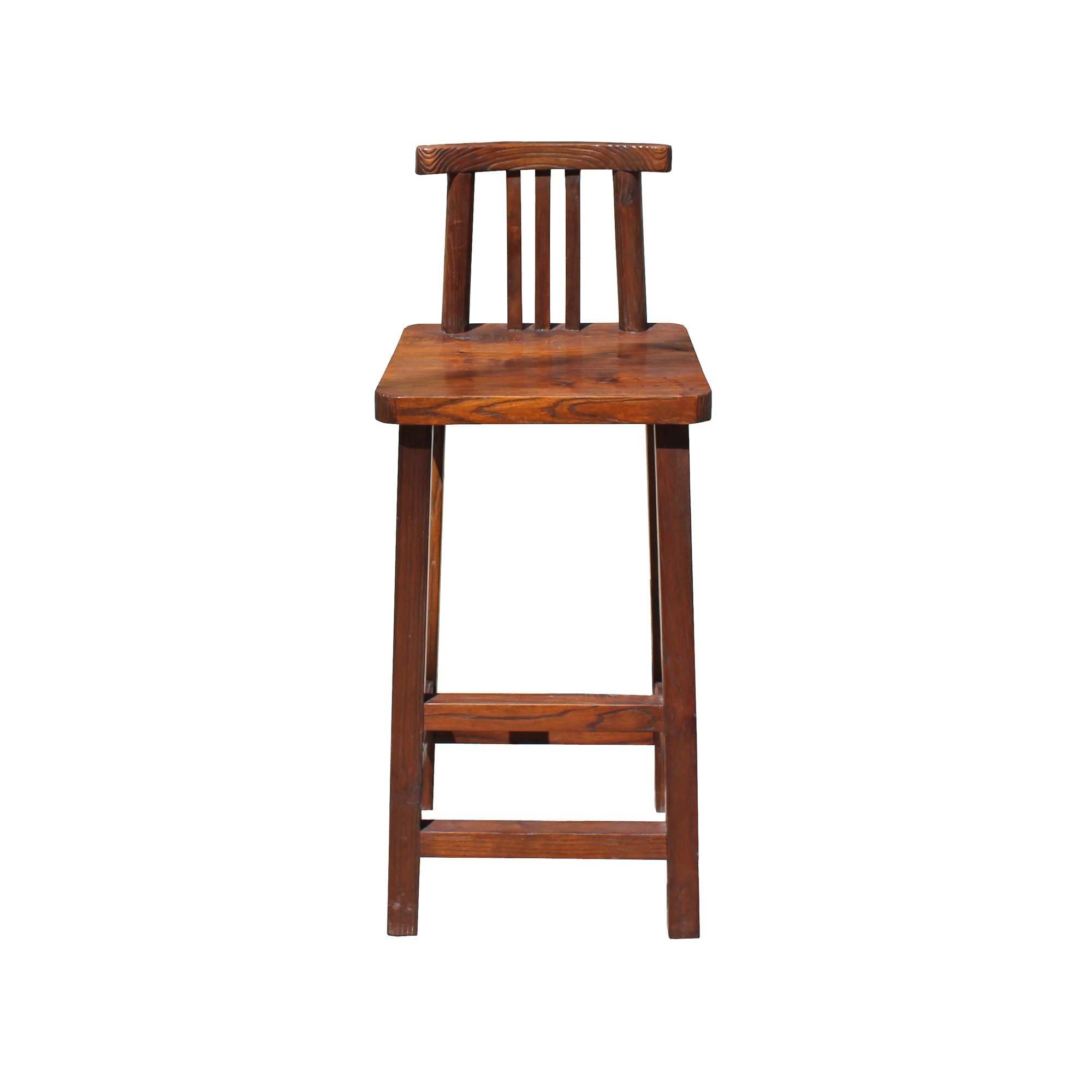 Rough Wood Brown Zen Oriental Bar Stool W Back Cs4178e - Etsy