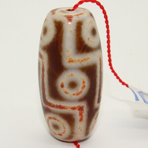 Chinese Handmade Agate Stone Pattern Oval Long Dzi Bead Pendant Ws230e ...