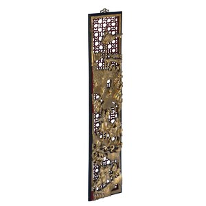 3D Golden Lacquer Wood Carving story of Ancient Warriors V Wall Panel ...