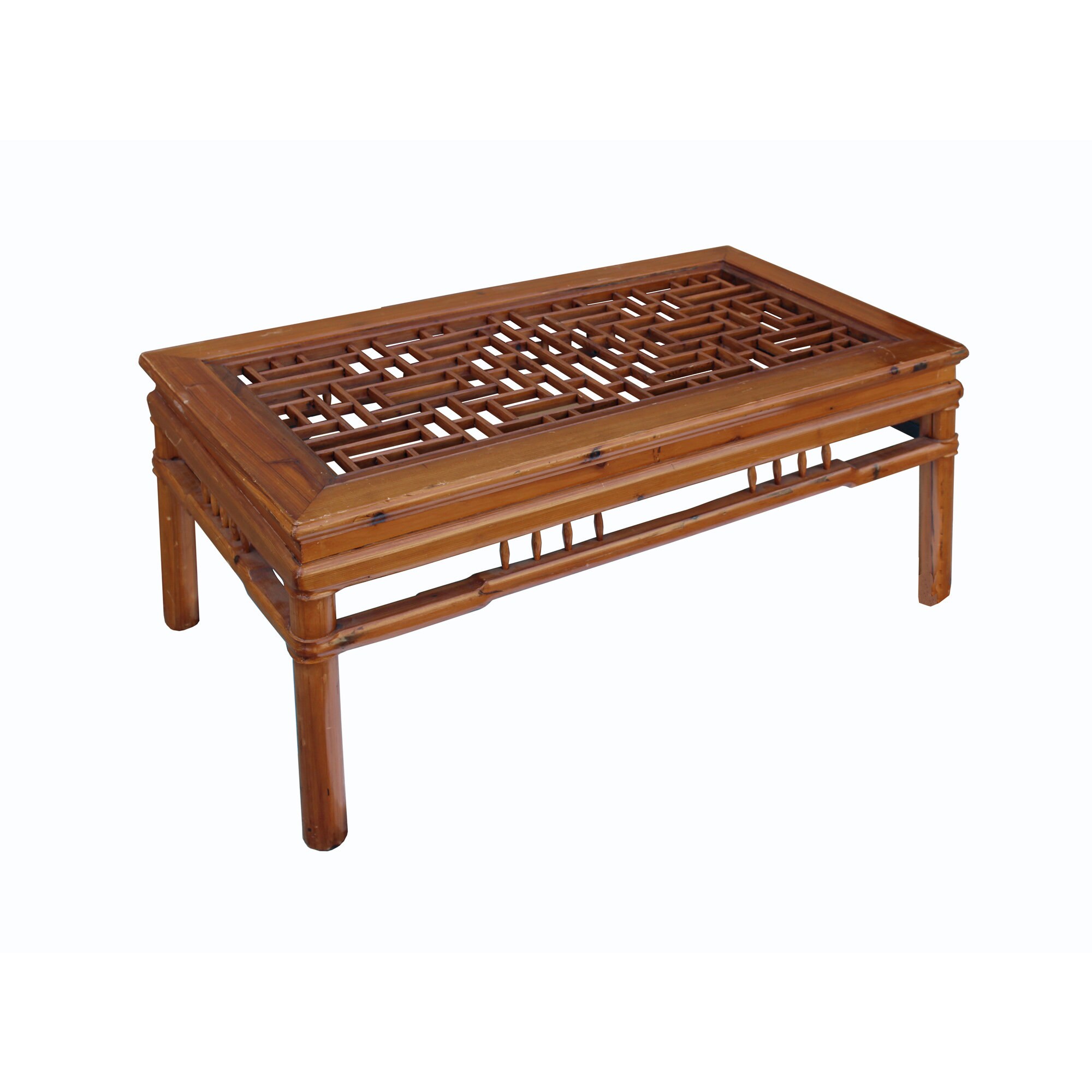 Rectangular Glass Top Coffee Table With Chinese Old Windows - Etsy