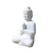 Asian Hand Craved Indoor Outdoor White Stone Lotus Sitting Meditate ...