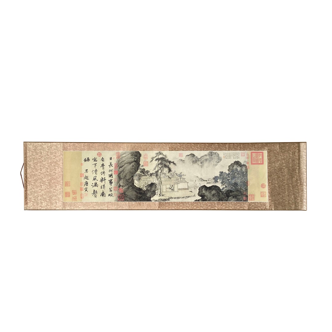 Chinese Calligraphy Horizontal Mountain Scenery Scroll Painting Wall ...