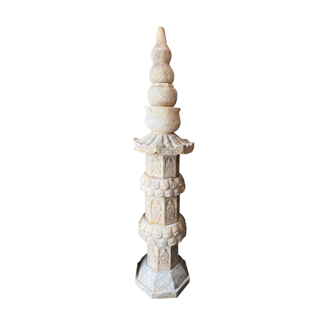 Chinese Marble Stone Carved Stack Pagoda Buddha Tower Statue Cs7650e - Etsy
