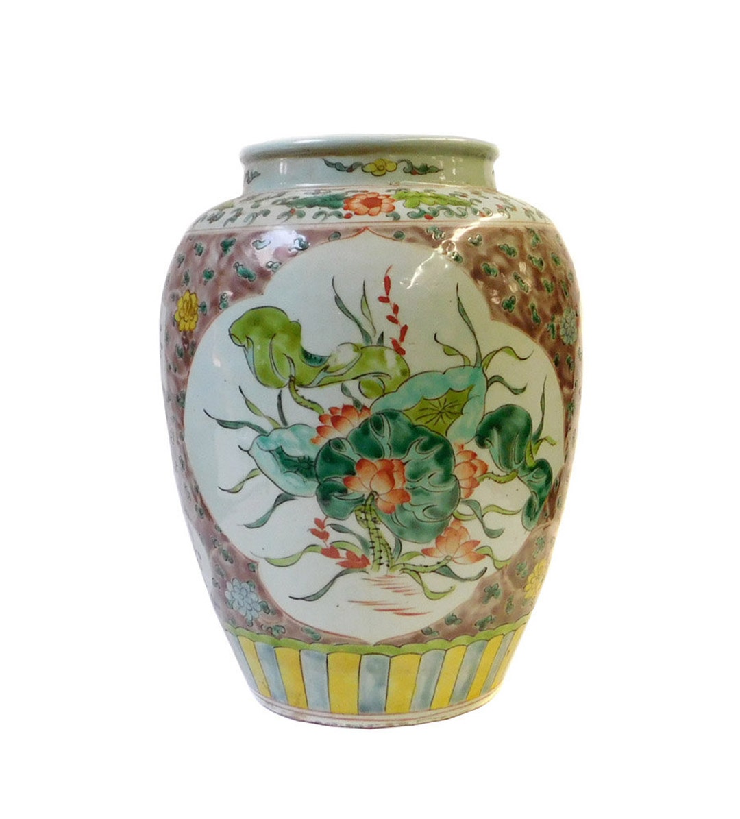 Chinese Color Porcelain Flower Bird Scenery Pot Jar Cs1429e - Etsy