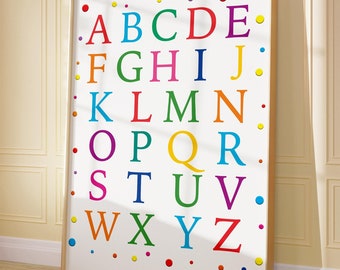 DIGITAL DOWNLOAD Colorful Alphabet Print - Etsy