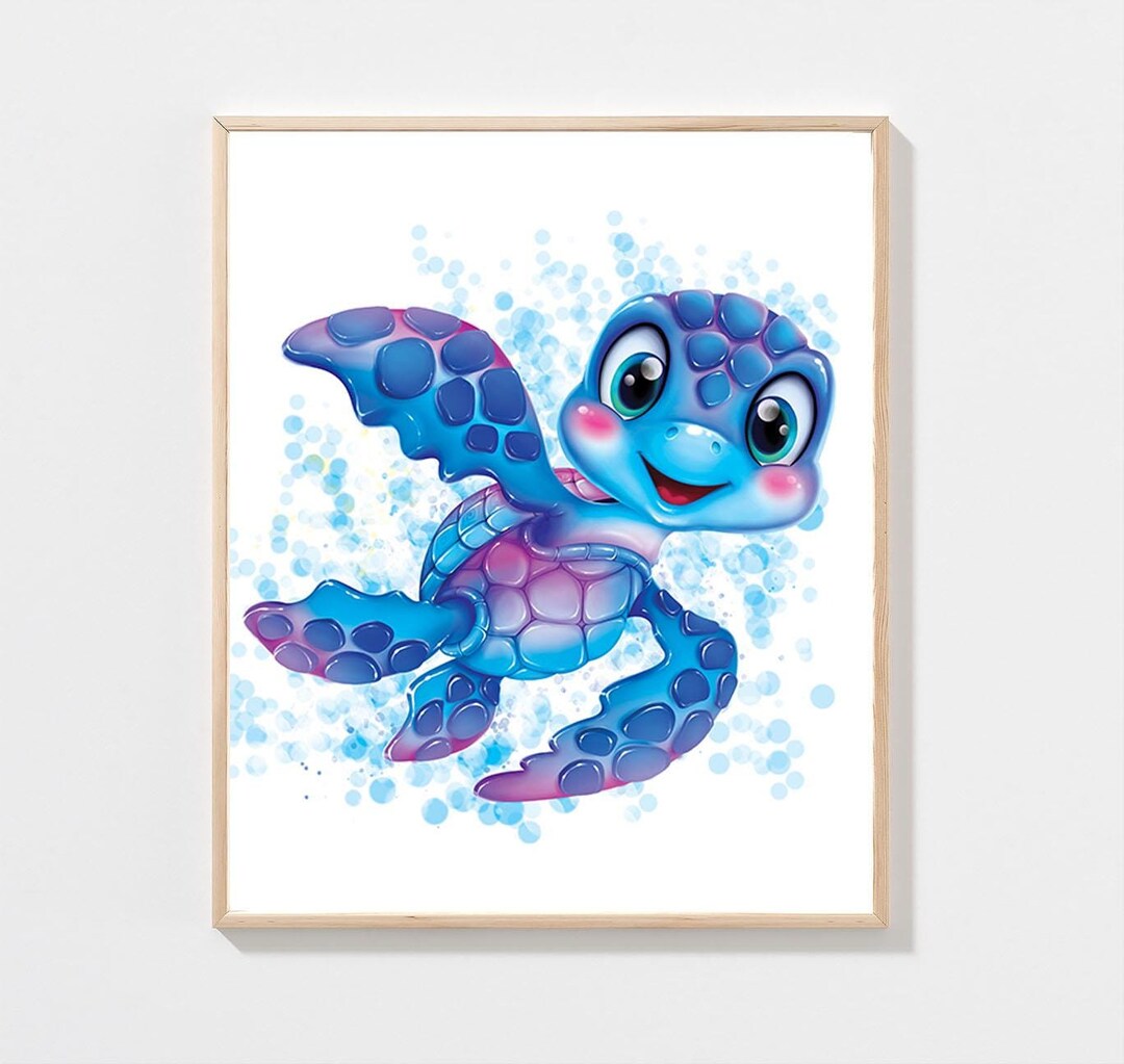Turtle Wall Art, Sea Turtle Nursery Decor, Under the Sea Kids Room ...