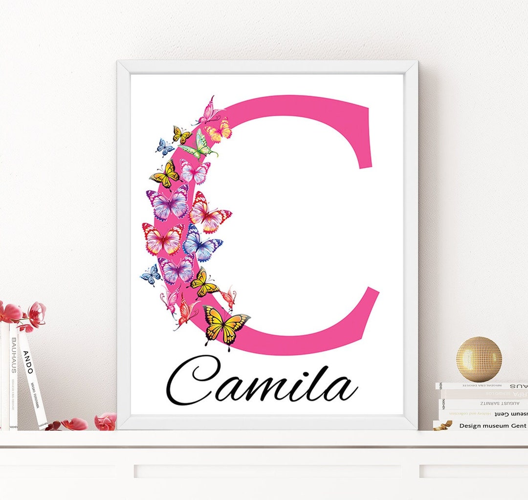 Custom Girl Name Print, DIGITAL DOWNLOAD Wall Decor Monogram Letter ...