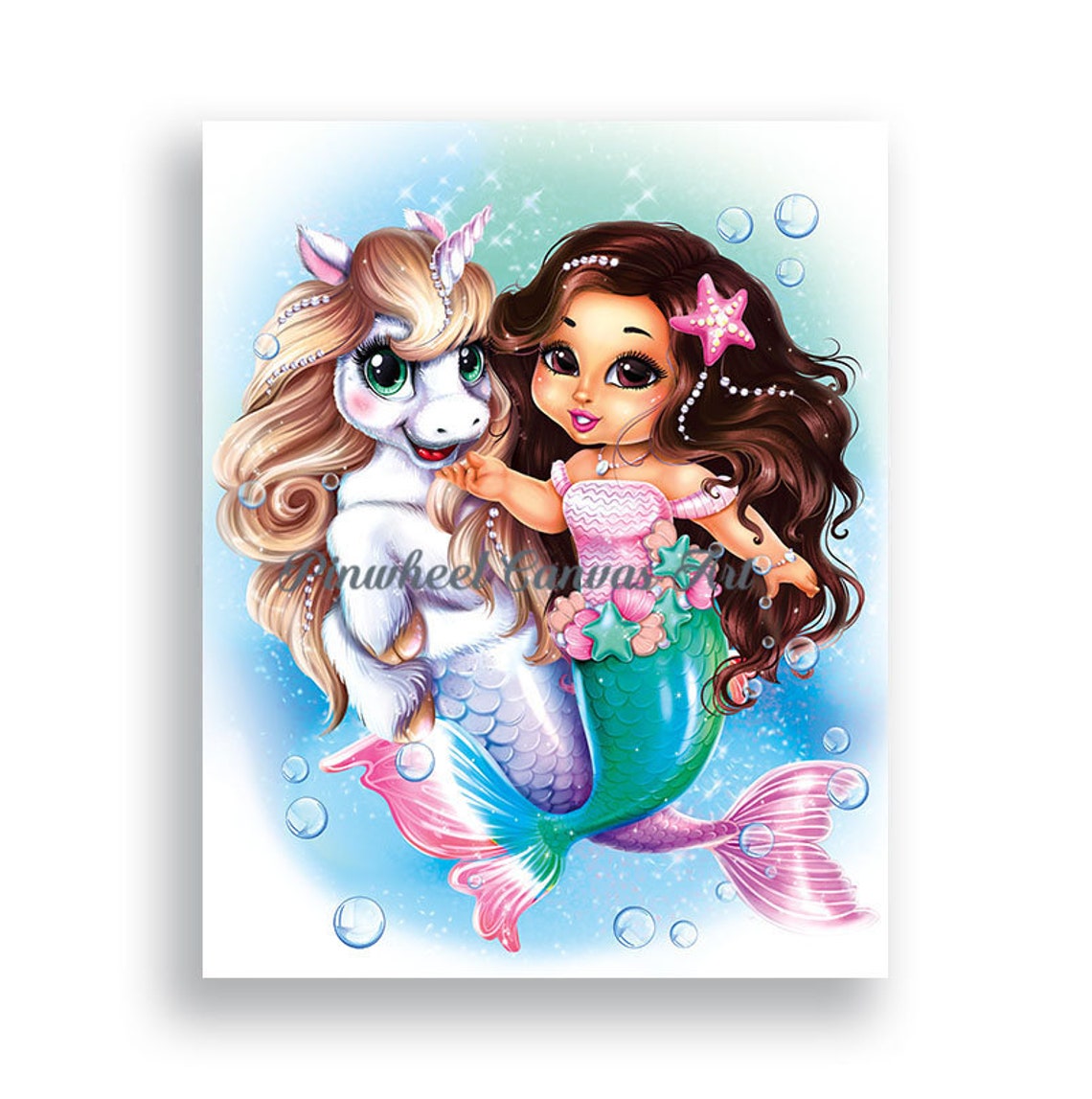 Mermaid and Unicorn Wall Art Mermaid Wall Decor Mermaid | Etsy