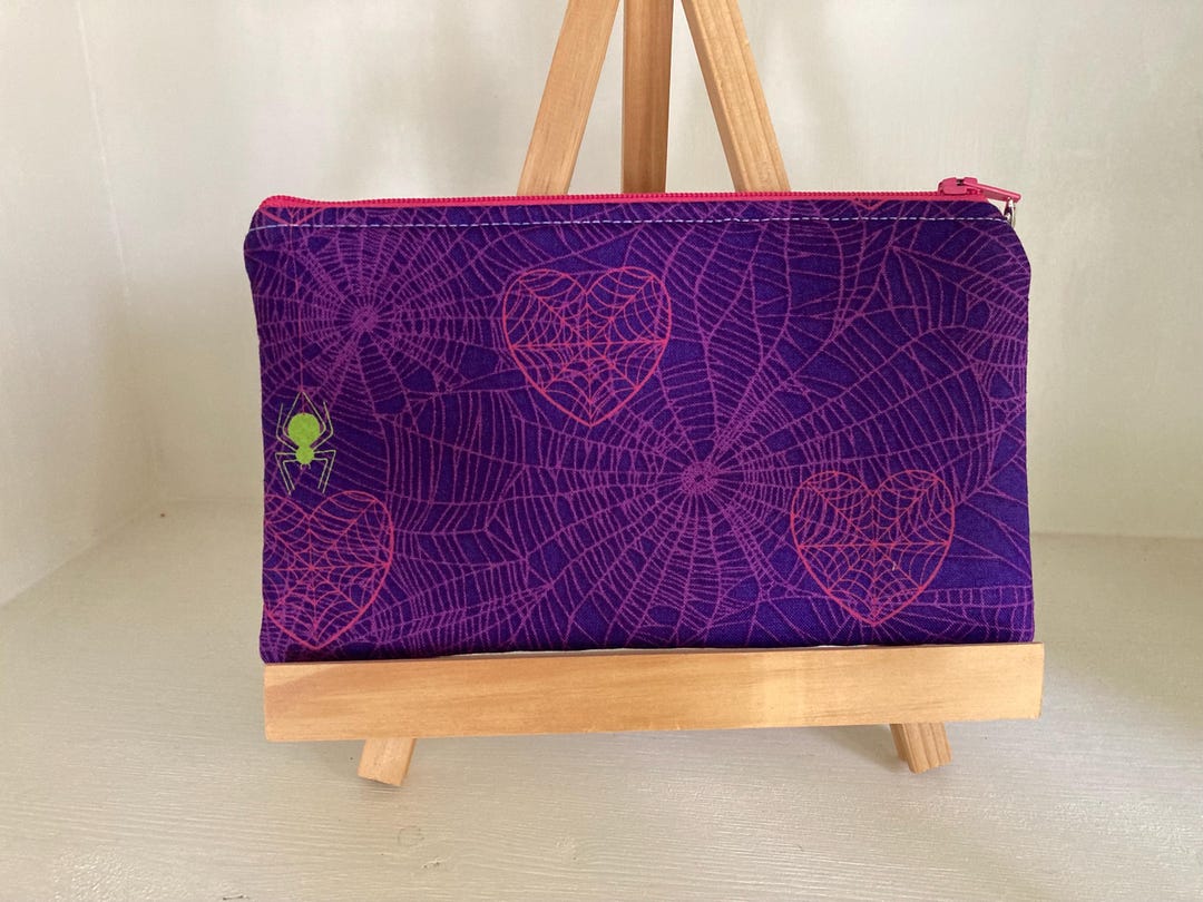 Hearts and Spider Webs Small Zipper Pouch - Etsy