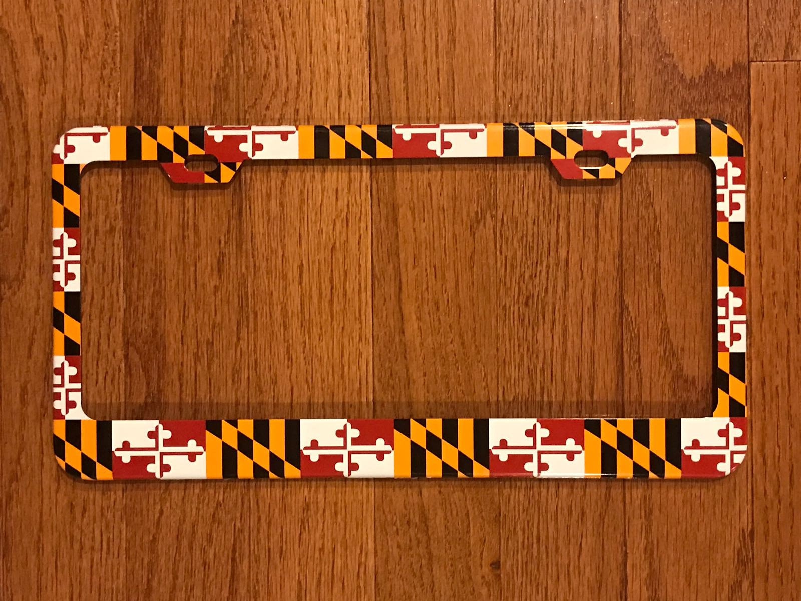 Maryland Flag Univ. of Maryland Glossy Metal License Plate Frame 6" X ...