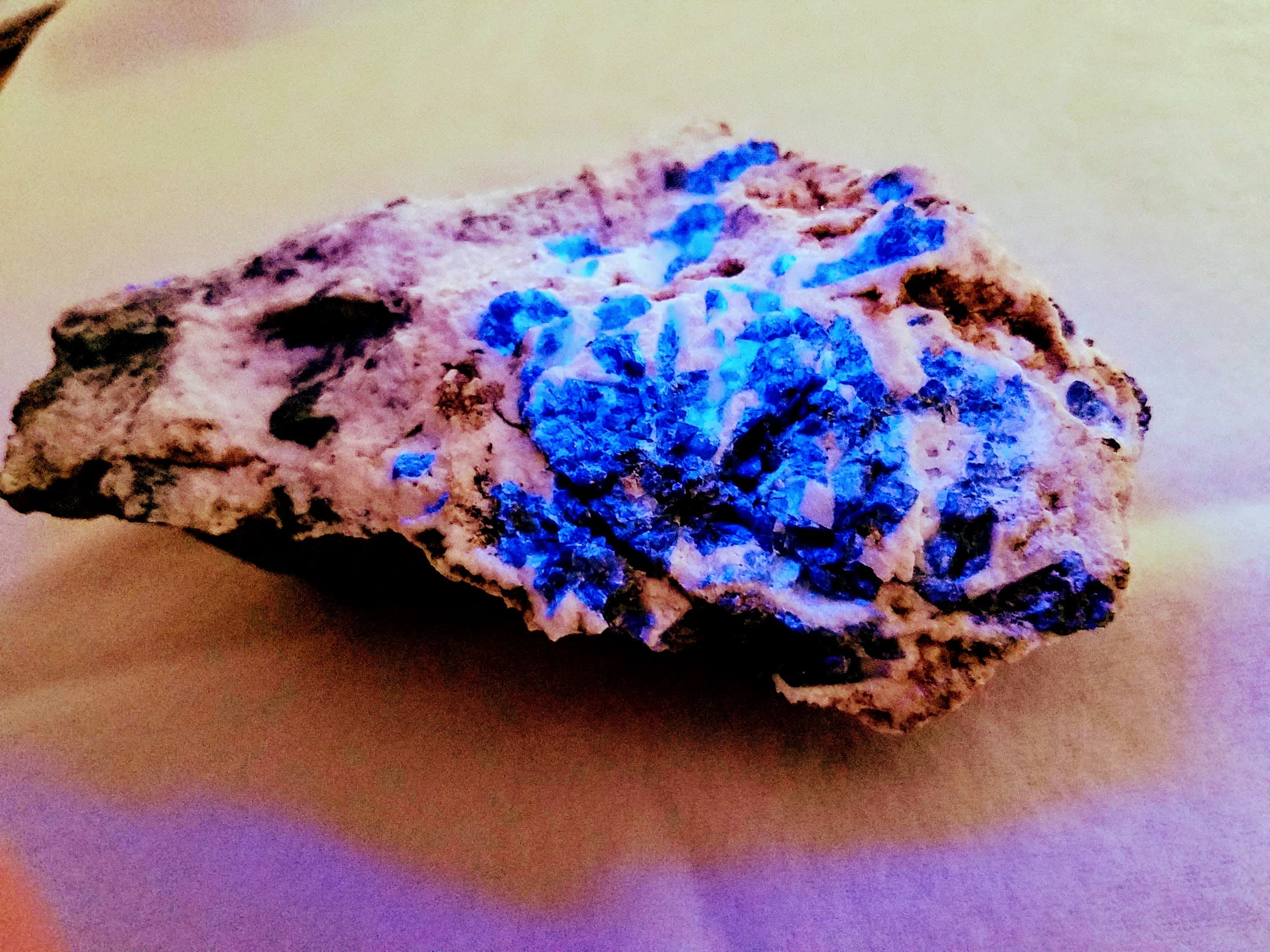 Benitoite Specimen White Natrolite Rock Matrix Rare Blue Crystals ...