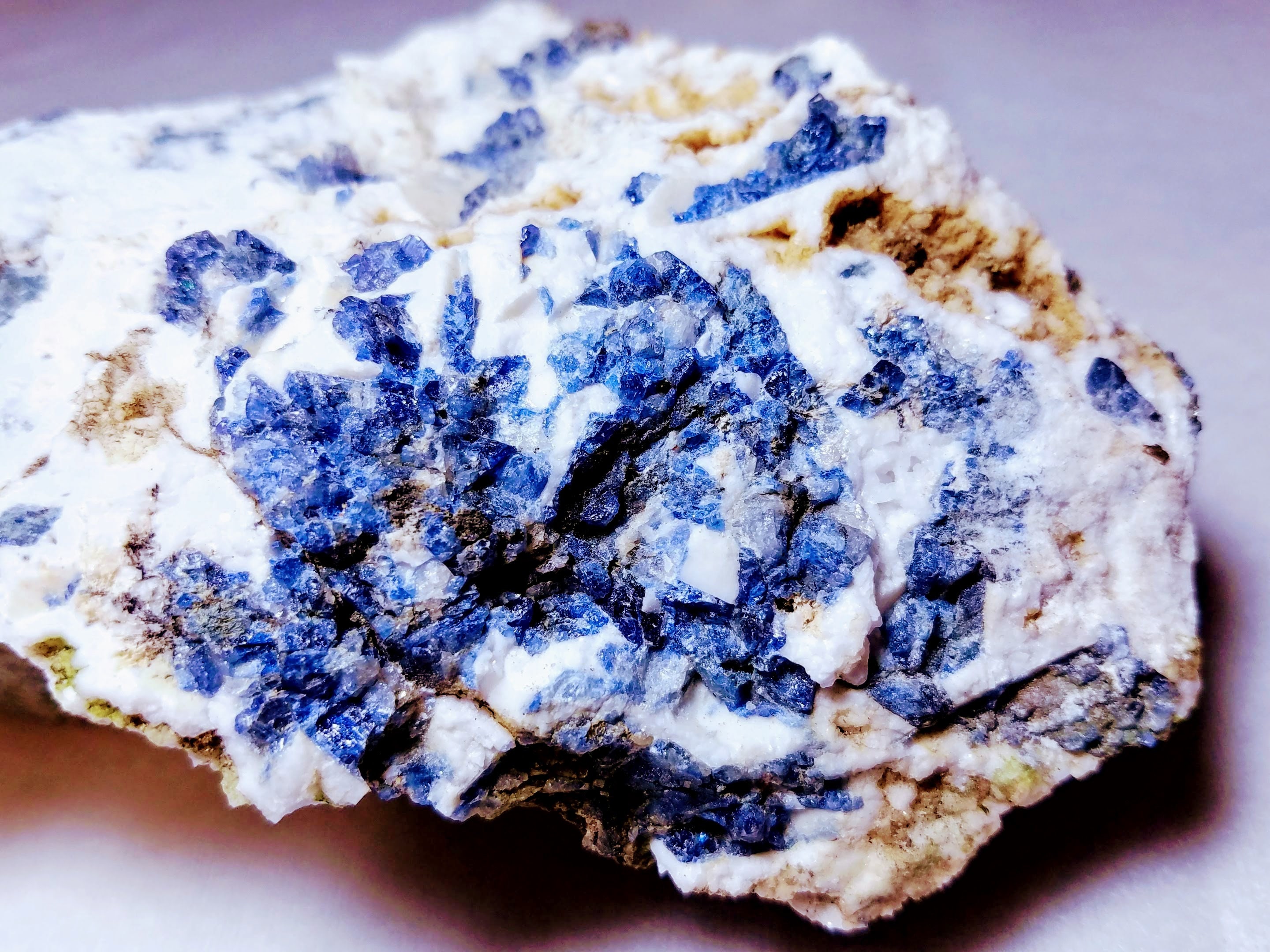 Benitoite Specimen White Natrolite Rock Matrix Rare Blue Crystals ...