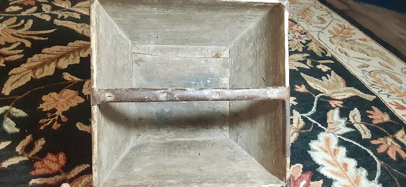 Primitive Antique Chinese Rice Measure Wooden Harvest Bucket Iron ...